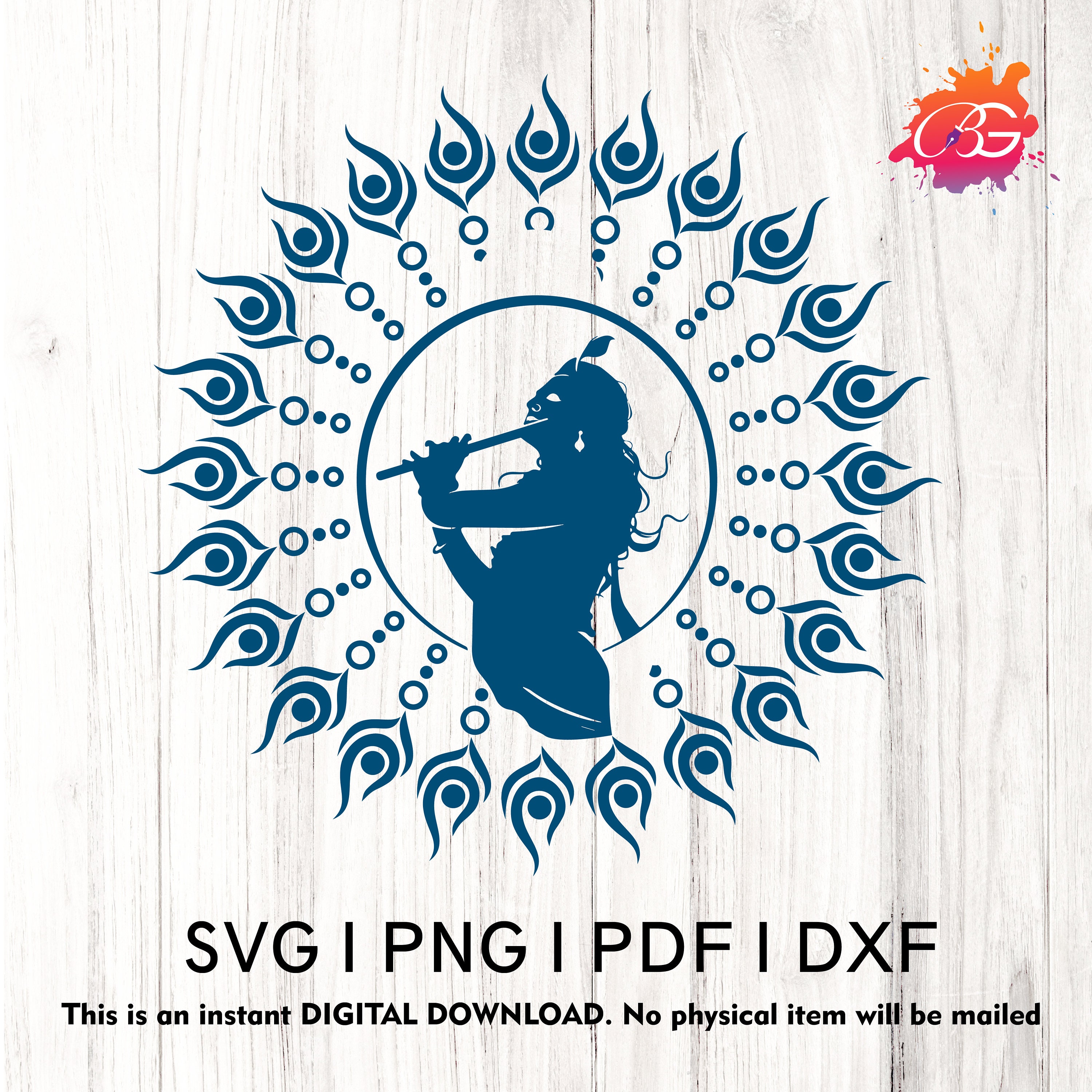Lord Krishna SVG Stickers Laser Cut Cricut Silhouette - Etsy Ireland
