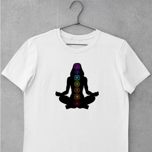 7 Chakras Girl SVG, Namaste Clipart, Yoga SVG, Chakra Symbols SVG ...