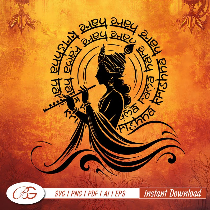 Krishna SVG Cut File: Indian God T-shirt Design (digital Download) - Etsy