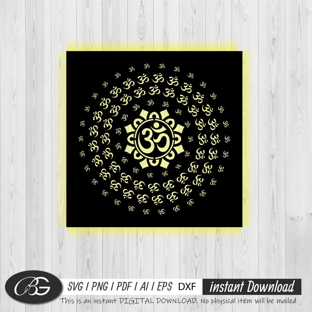 Om Wall Decor Laser-cut DXF File for Glowforge and CNC Machines, Aum ...