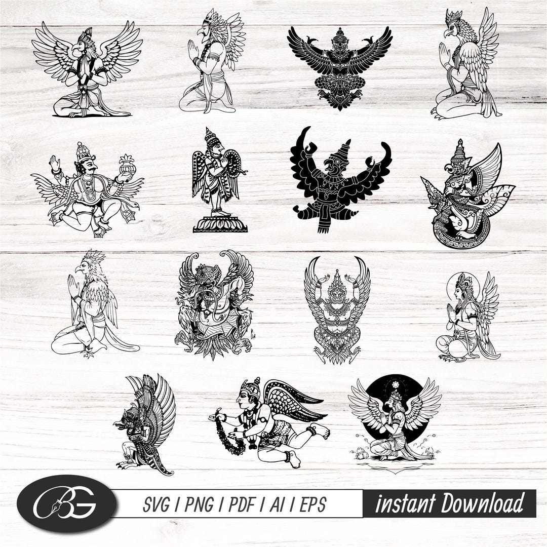 Lord Garuda SVG PNG Bundle: Hindu Bird Digital Art - Etsy