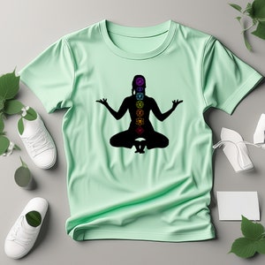 7 Chakras Girl SVG, Namaste Clipart, Yoga SVG, Chakra Symbols SVG ...