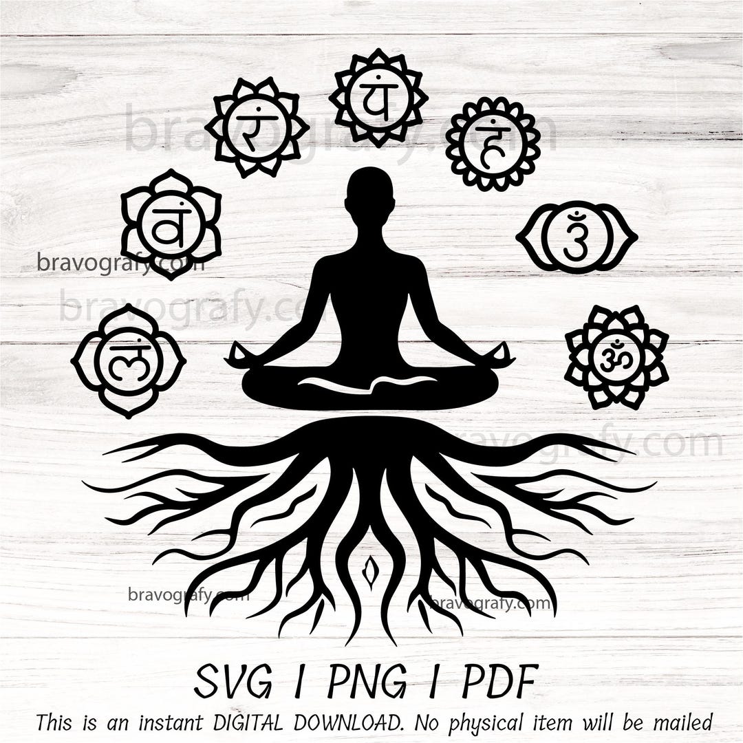 7 Chakras Root SVG: Yoga Meditation Clipart (digital Cut File) - Etsy