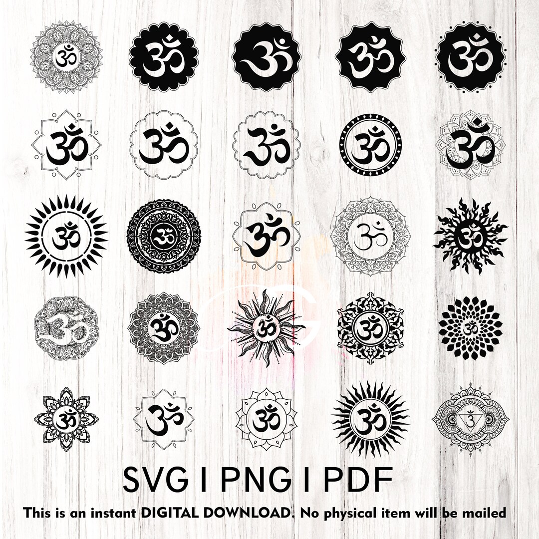 Aum Mandala SVG Bundle: Om Symbol Cut Files for Cricut, Silhouette ...
