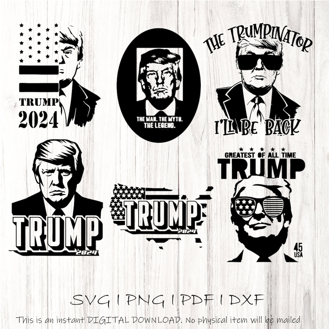 Trump 2024 SVG Bundle Set of 13 | American Flag PNG | Pro America Trump ...