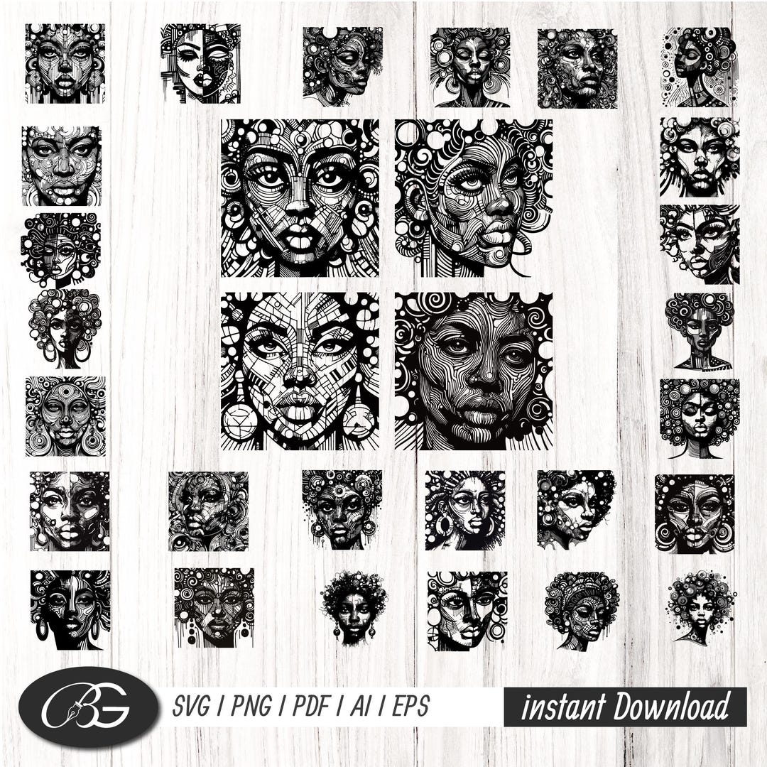 African Abstract Art SVG PNG Bundle | Juneteenth, Black History ...