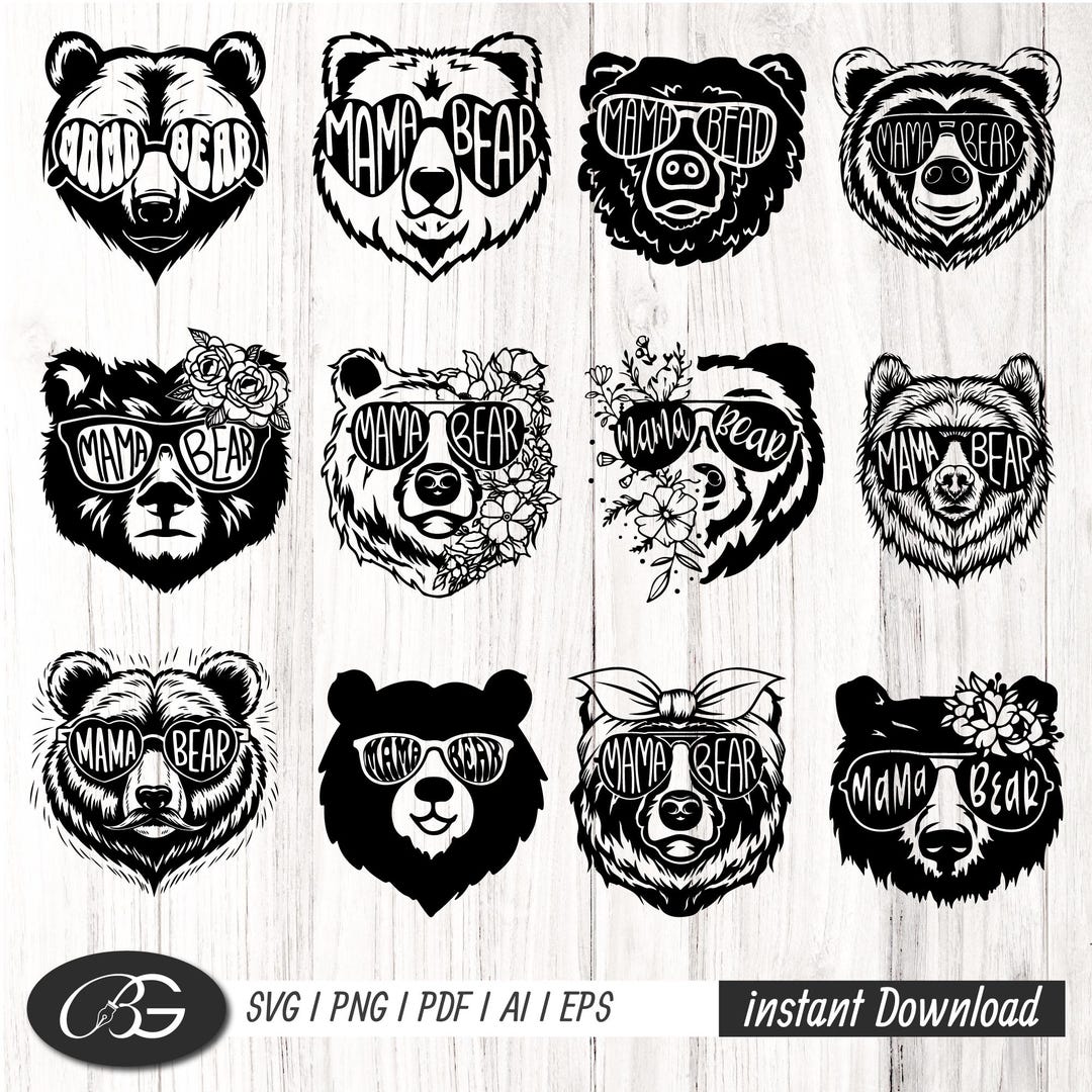 Mama Bear With Sunglasses, Mama Bear SVG , Mommy SVG, Mom to Be Svg ...