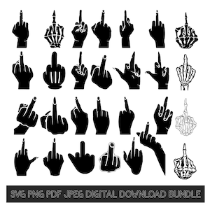 Middle Finger Skeleton Instant Download SVG, PNG, Pdf, Dxf, Jpg Digital ...