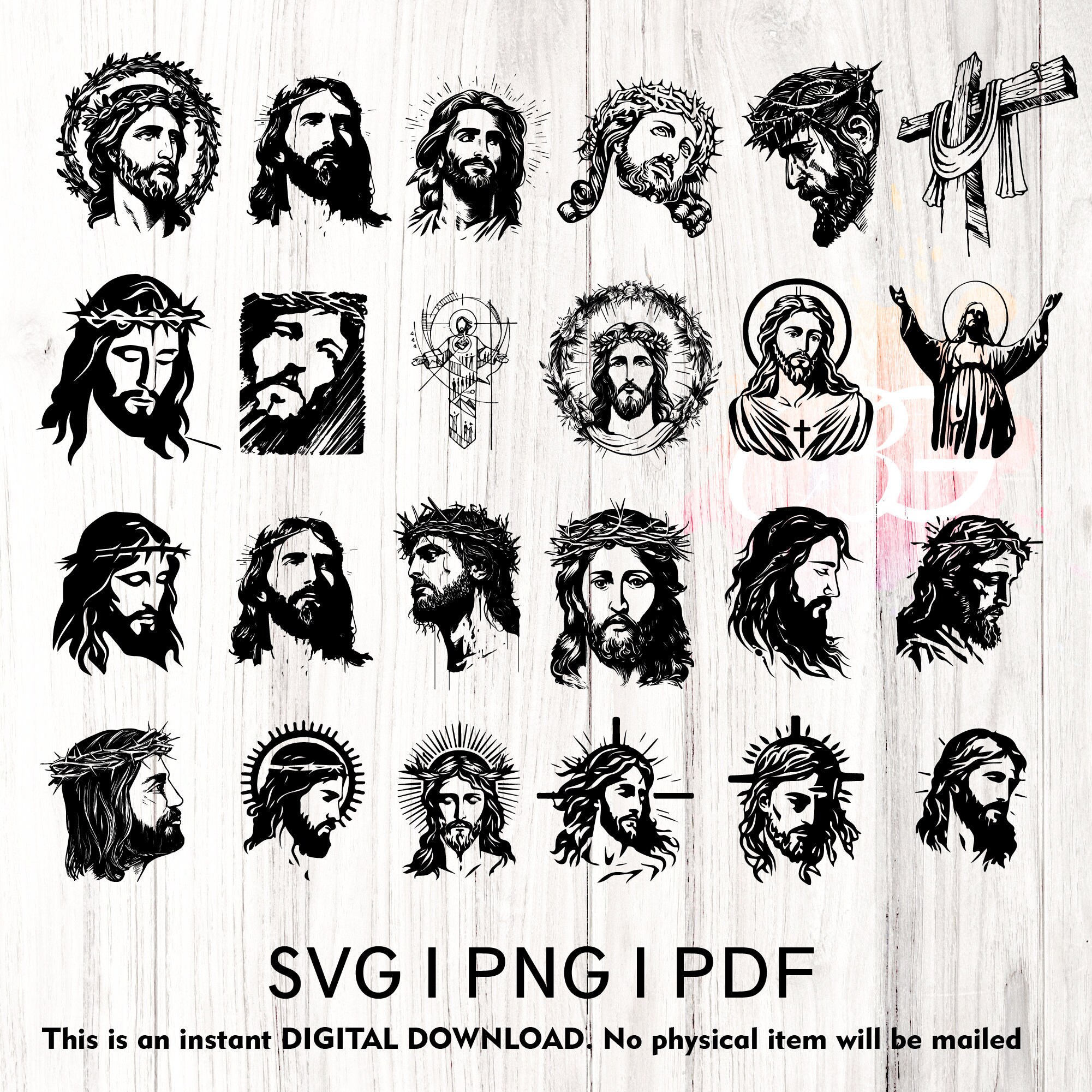 Jesus Svg Pdf Png Jesus Christ Clipart Catholic Lord - Etsy