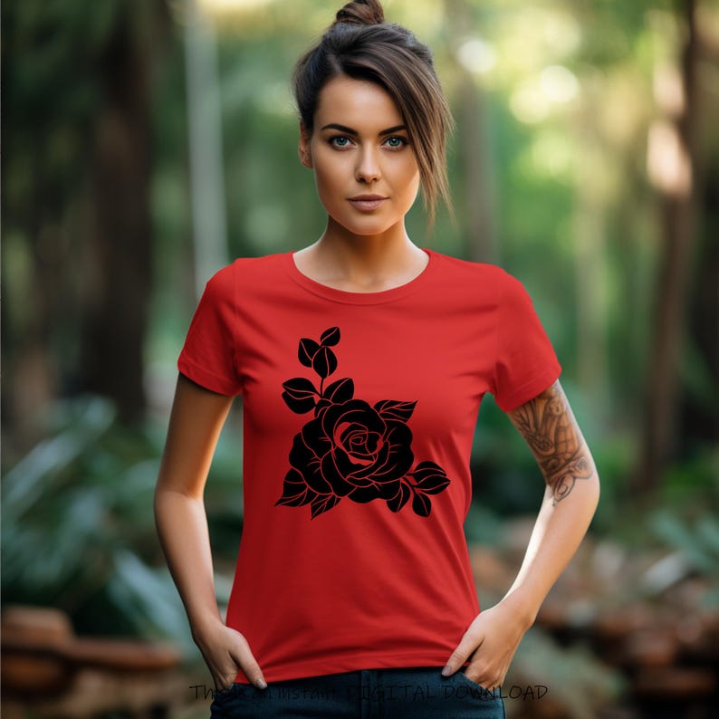 Rose Flower SVG Bundle: Floral Silhouette Files for Cricut (instant ...