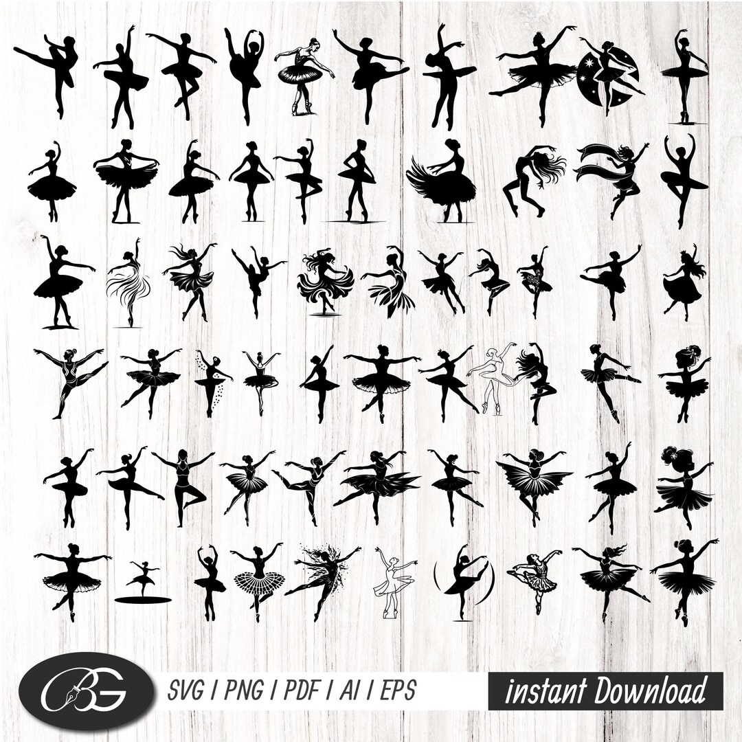 Ballerina Svg File Cricut Silhouette, Girl Wall Art, Printable ...