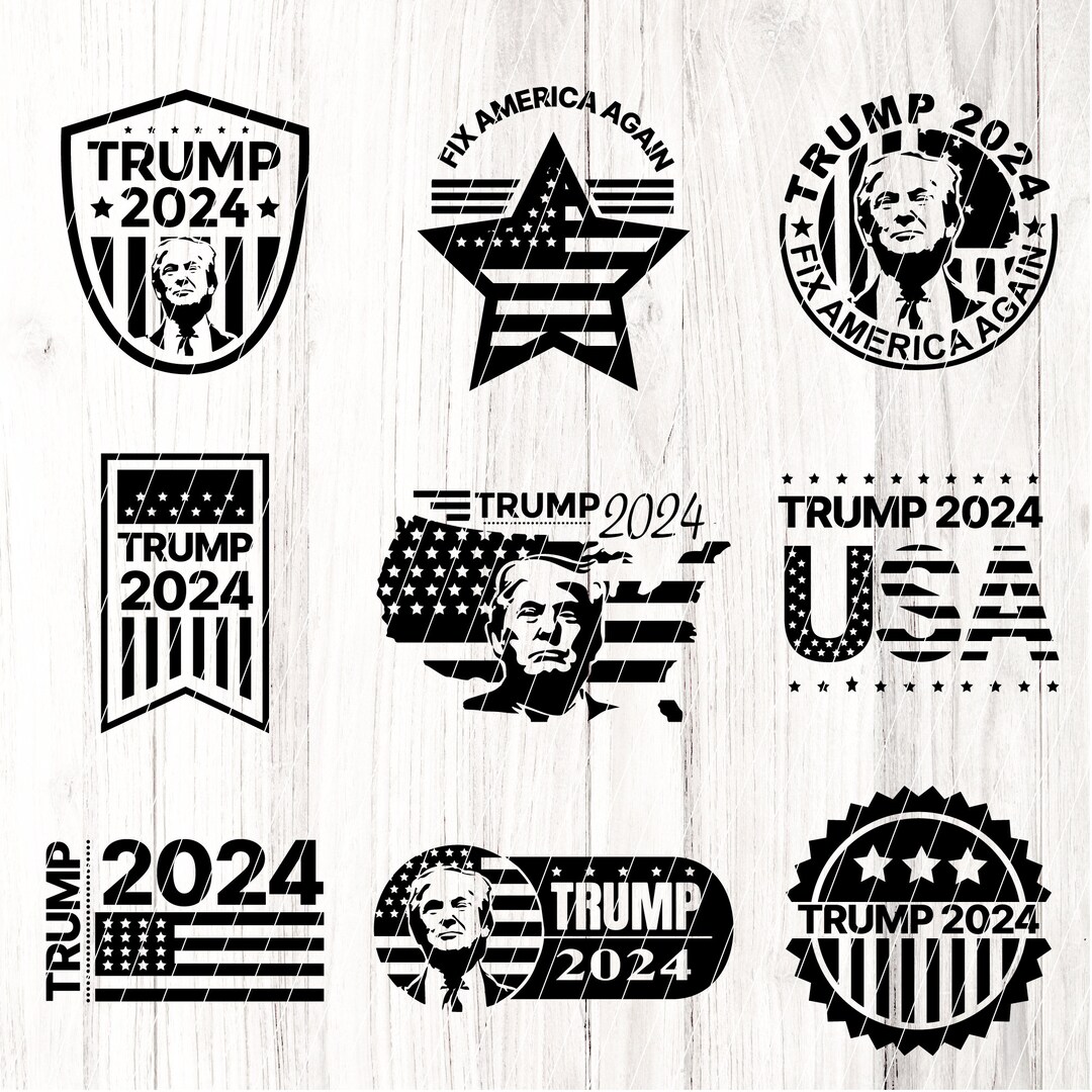 Trump 2024 SVG Bundle: American Flag PNG, Republican Decals (digital ...