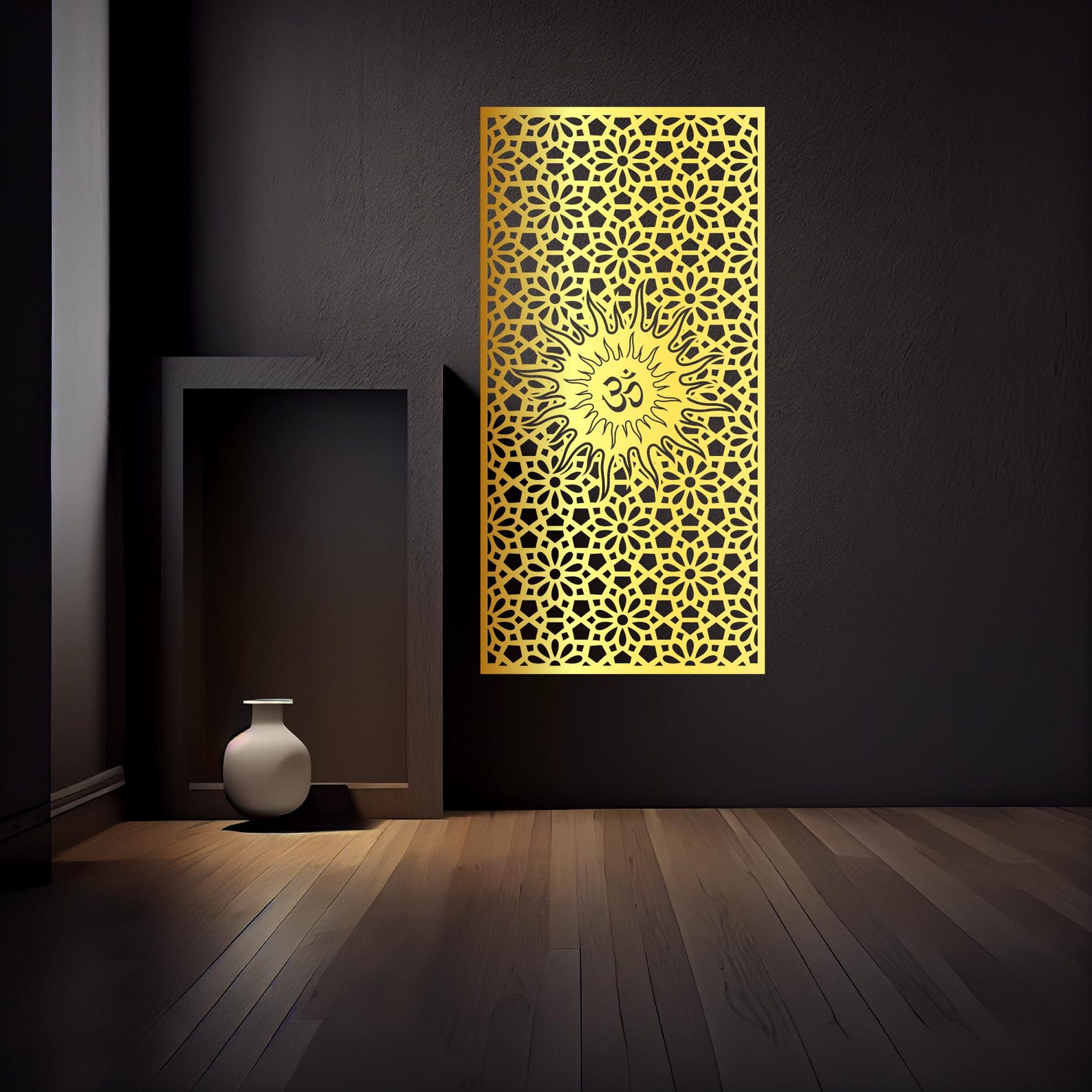 Om Mantra CNC Laser Cut Files Bundle: Hinduism Wall Decor Aum Temple ...