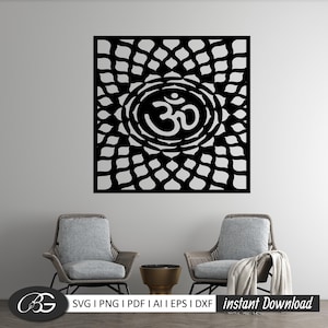 Om Mandala CNC Laser Cut Bundle: Hinduism Wall Decor Mantra (digital ...