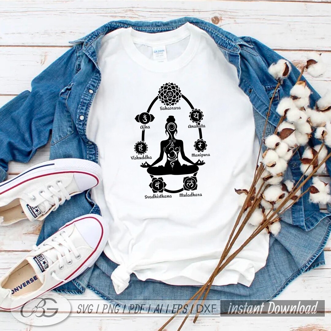 7 Chakras Breath SVG, Namaste Clipart, Yoga SVG, Breath Symbols SVG ...