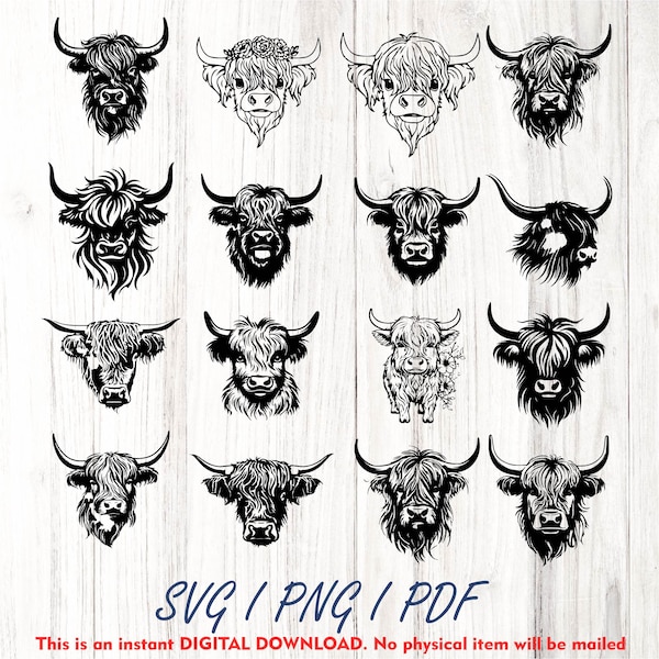 Cute Highland Cow and Cow Sayings Svg - Etsy