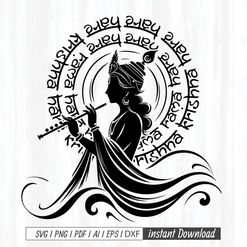 Krishna SVG Cut File: Indian God T-shirt Design (digital Download) - Etsy