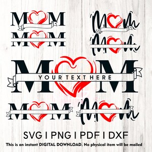 Mom Monogram Svg Mom Svg Mama Svg Mothers Day Svg Split - Etsy
