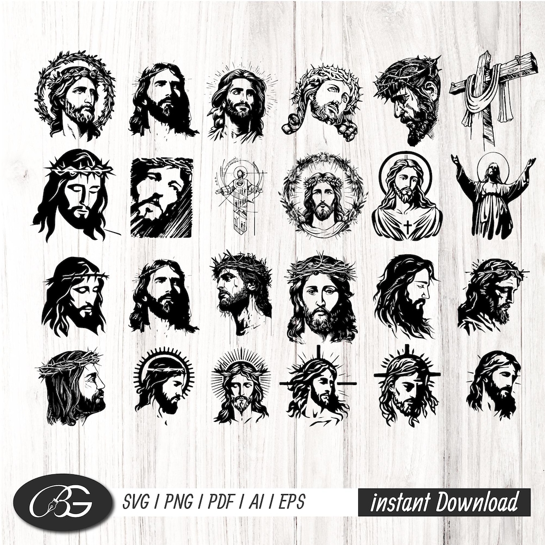 Jesus Svg Pdf Png, Jesus Christ Clipart, Catholic, Christian Printable ...