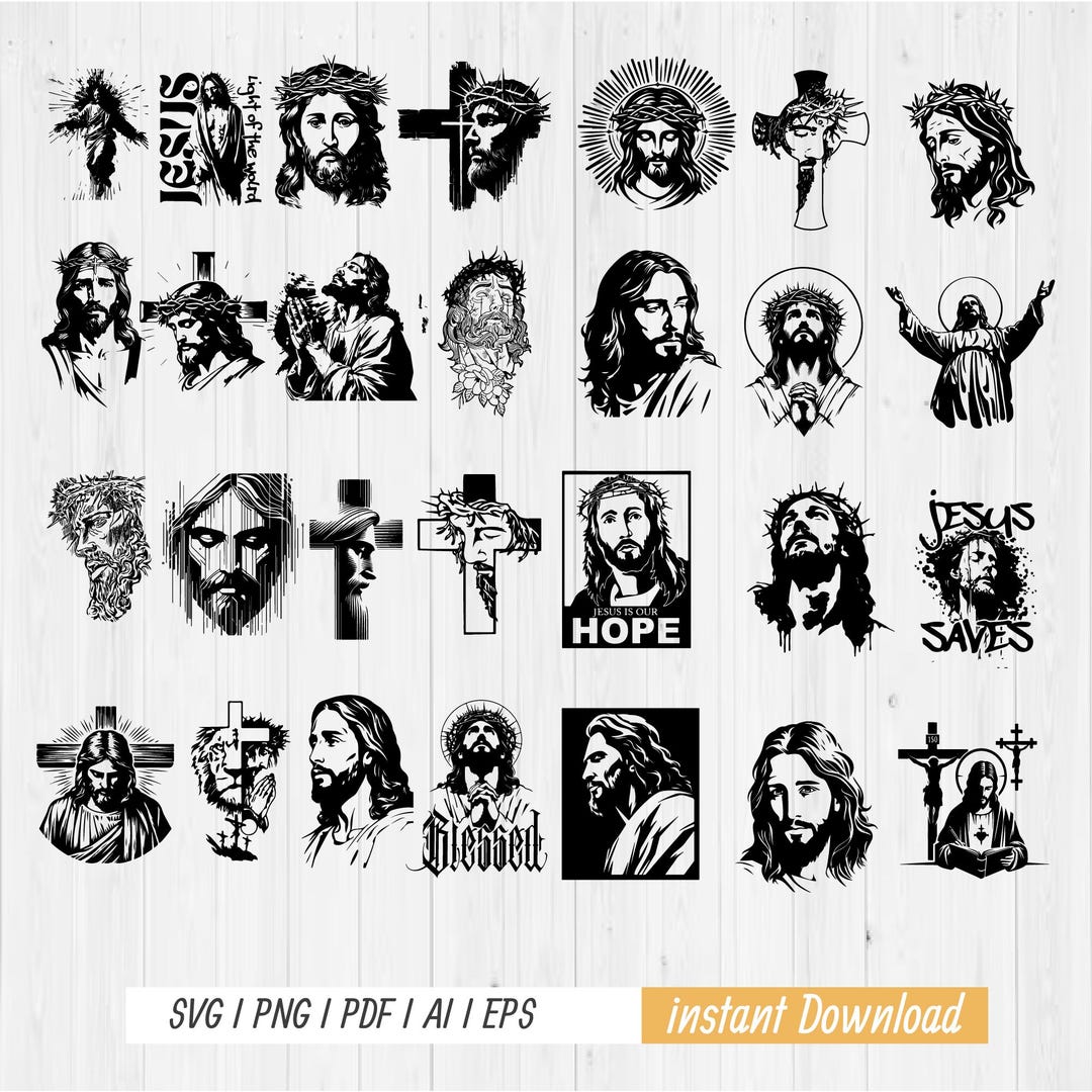 Jesus Christ SVG Bundle: Christian Cut Files for Cricut, Silhouette ...