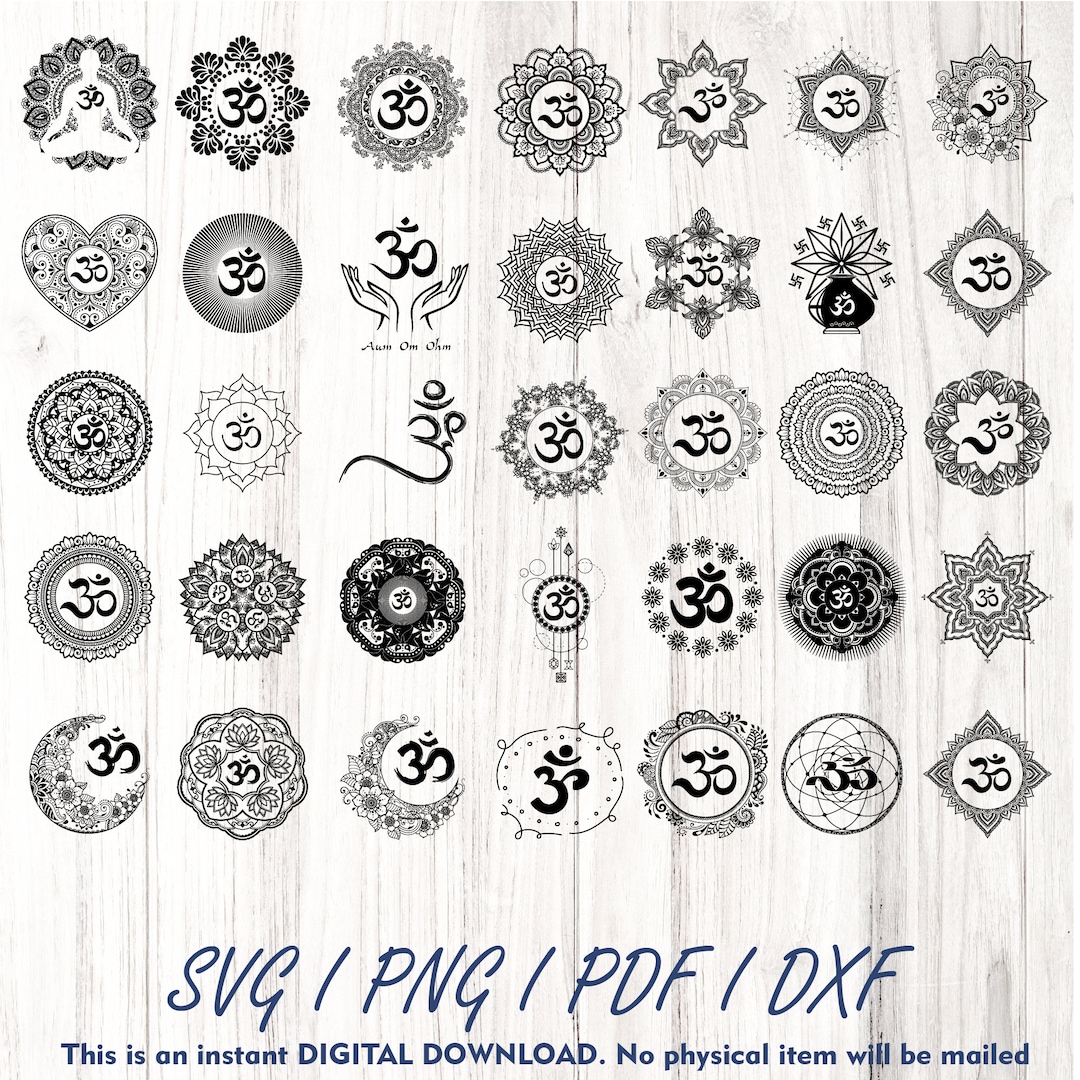 Om Svg Collection Bundle, Mandala Svg, Aum Svg, Mantra Svg, Sanskrit ...
