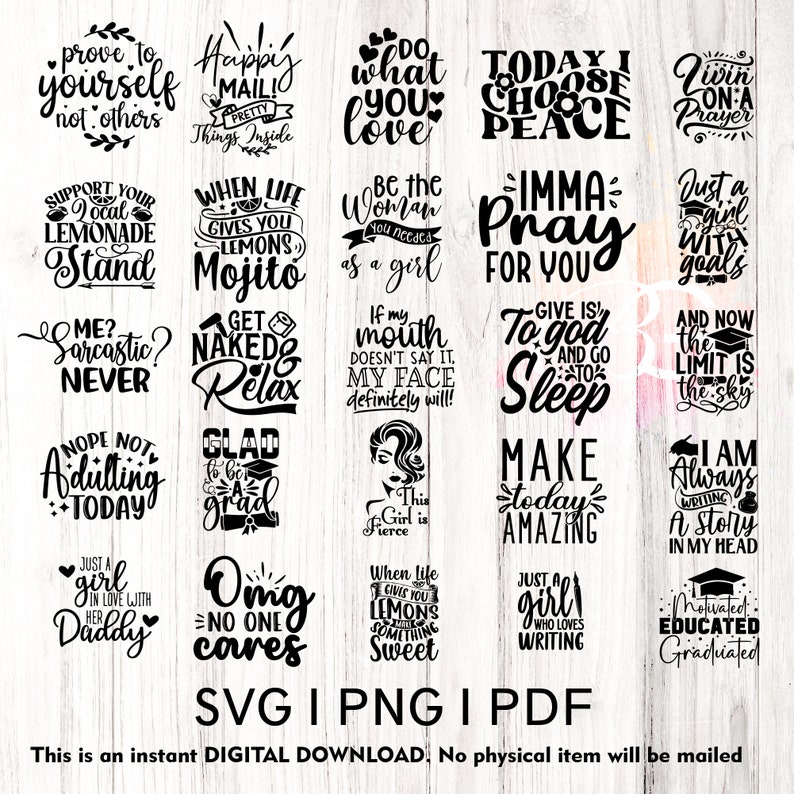 Motivational Quotes SVG Bundle: Inspirational Life Quotes, Cricut ...