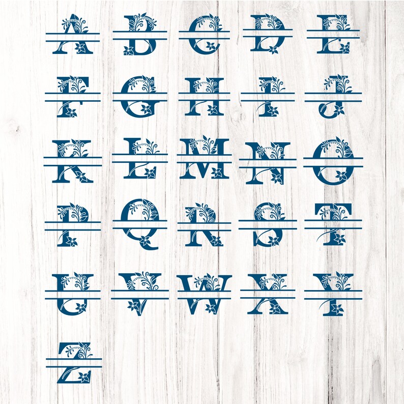 DIY Split Monogram Alphabet Downloadable SVG File for Home - Etsy