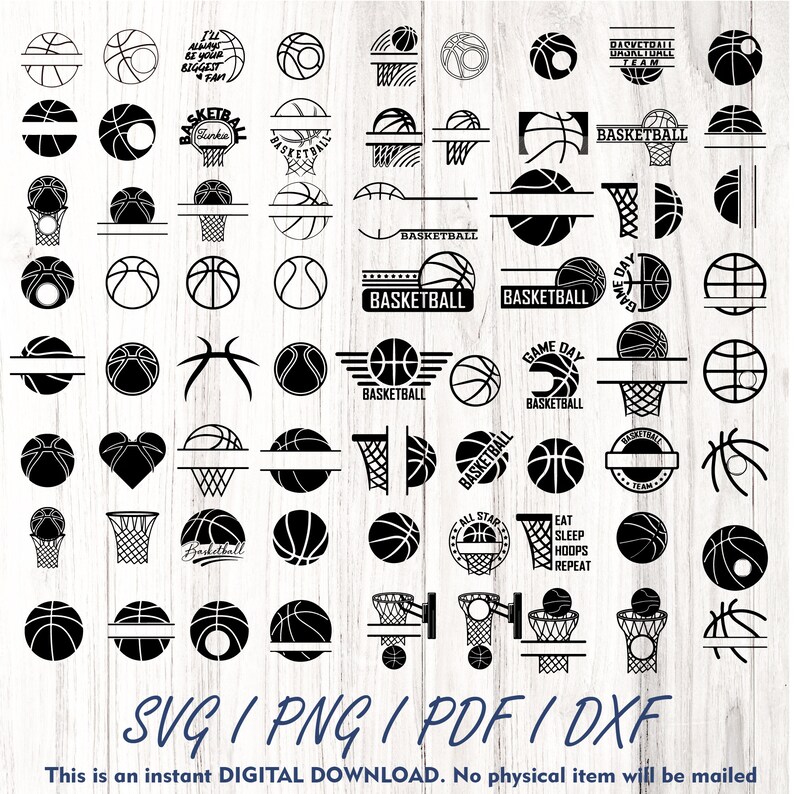 Basketball Monogram SVG Bundle: Team Logo Cut Files (cricut, Silhouette ...