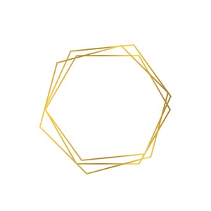 Gold Geometric Frames PNG: Wedding Invitation Clipart (digital Download ...