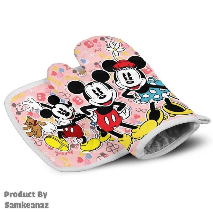 Mickey Minnie Mouse Oven Mitts & Pot Holder, Mickey Hot Pad, Cookie ...