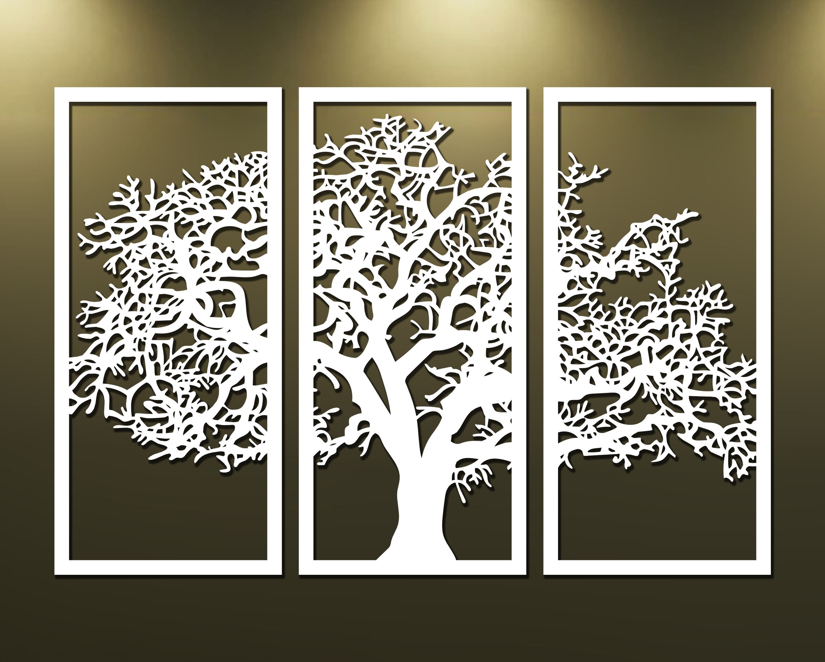 Tree of Life 3 Panels, Metal Tree Wall Art, Tree Sign, Metal Wall Decor ...