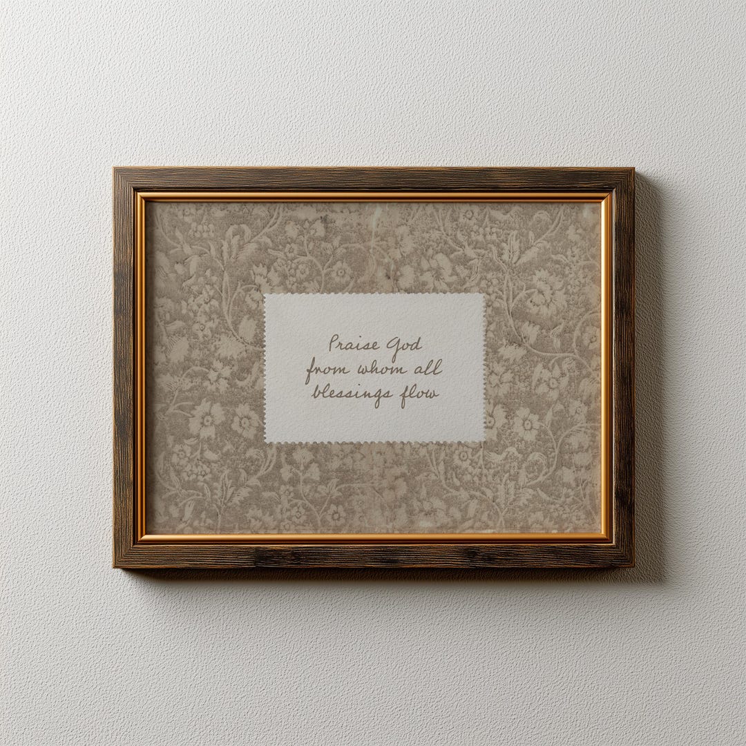PHYSICAL PRINT Vintage Floral Christian Print: Praise God Scripture ...