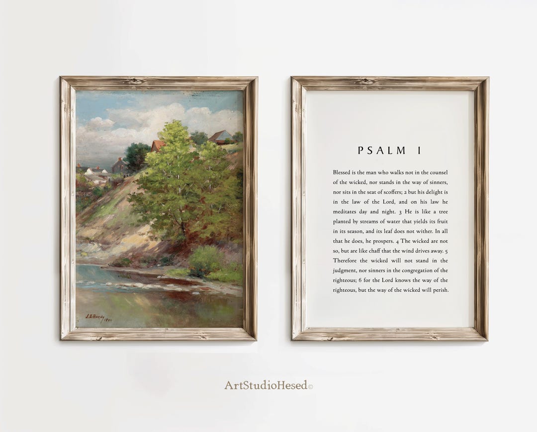 Psalm 1 Bible Verse Print: Modern Christian Home Decor (digital ...