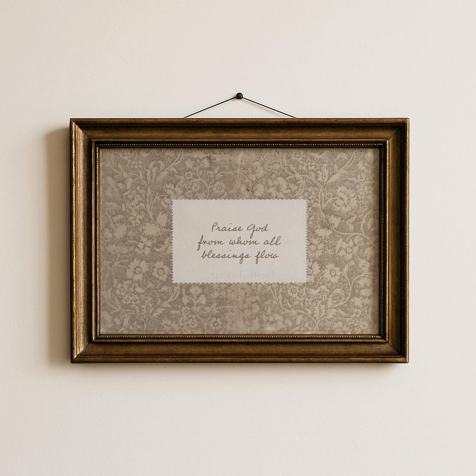 PHYSICAL PRINT Vintage Floral Christian Print: Praise God Scripture ...