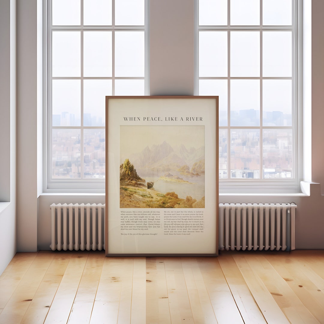 When Peace Like a River Hymn Print Christian Gift Wall Art Comforting ...