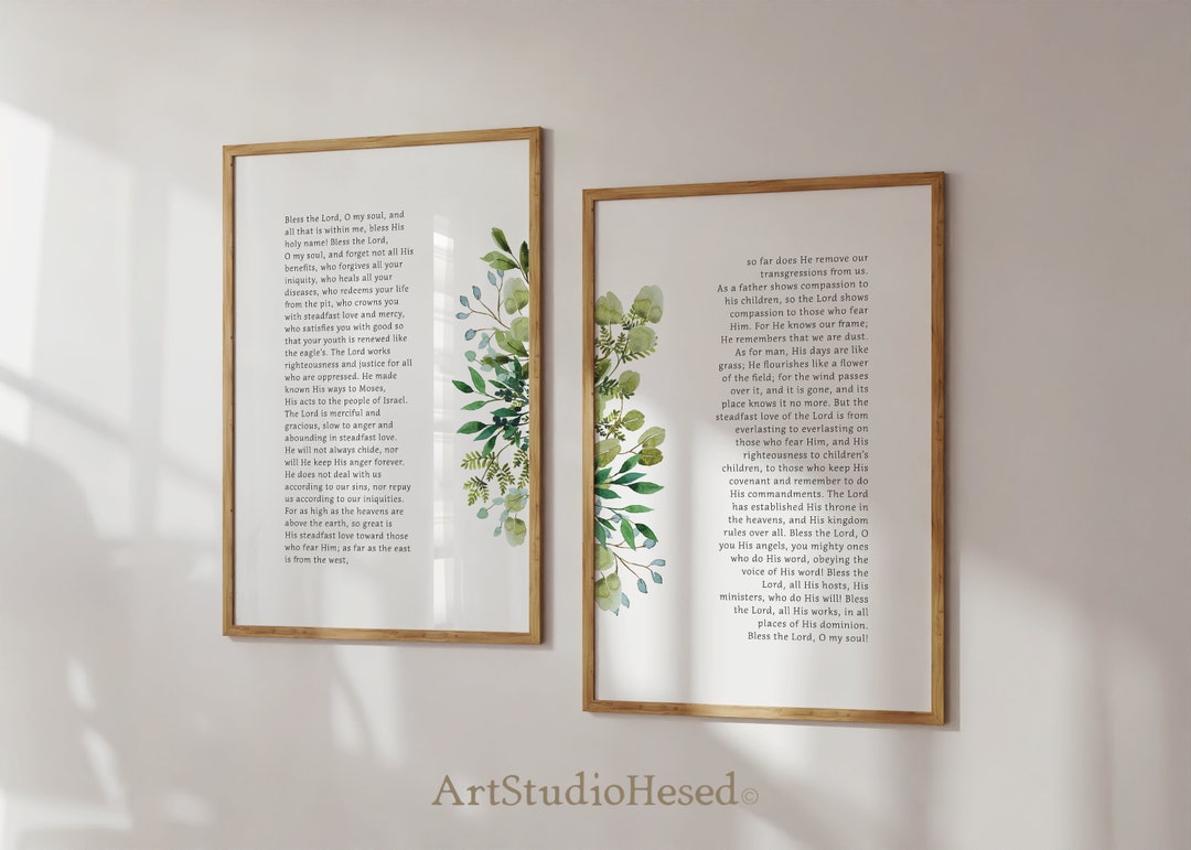 Psalm 103 Art Print Christian Scripture Art Wall Bible Verse Modern ...
