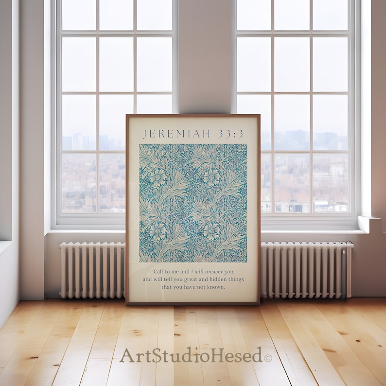 Jeremiah 33:3 Modern Christian Home Decor Bible Aesthetic Artwork ...