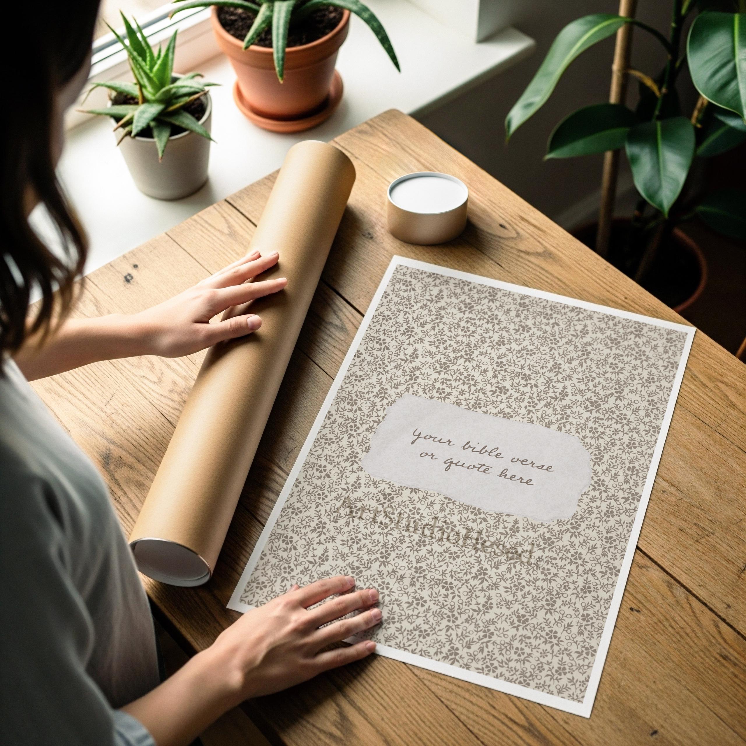 PHYSICAL PRINT Personalized Bible Verse Art: Custom Vintage Cottagecore ...