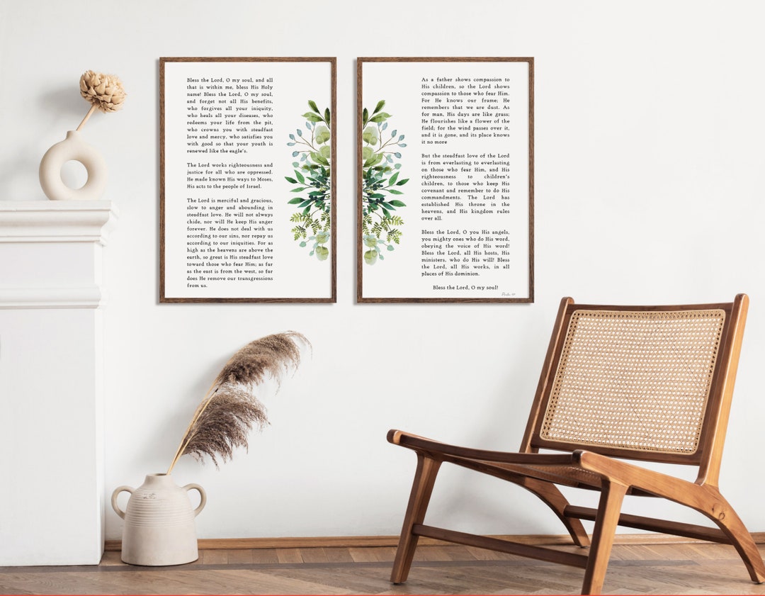 Psalm 103 Wall Art Biblical Decor Scripture Art Wall Bible - Etsy