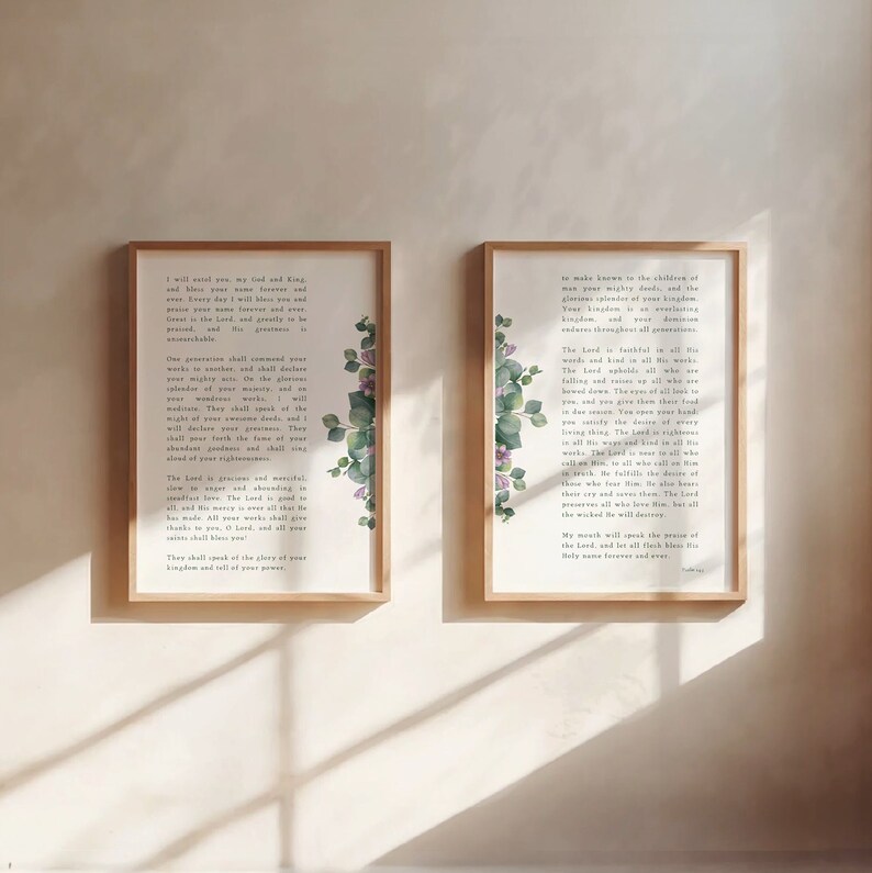 Psalm 145 Art Modern Christian Biblical Home Decor Scriptures Prints ...