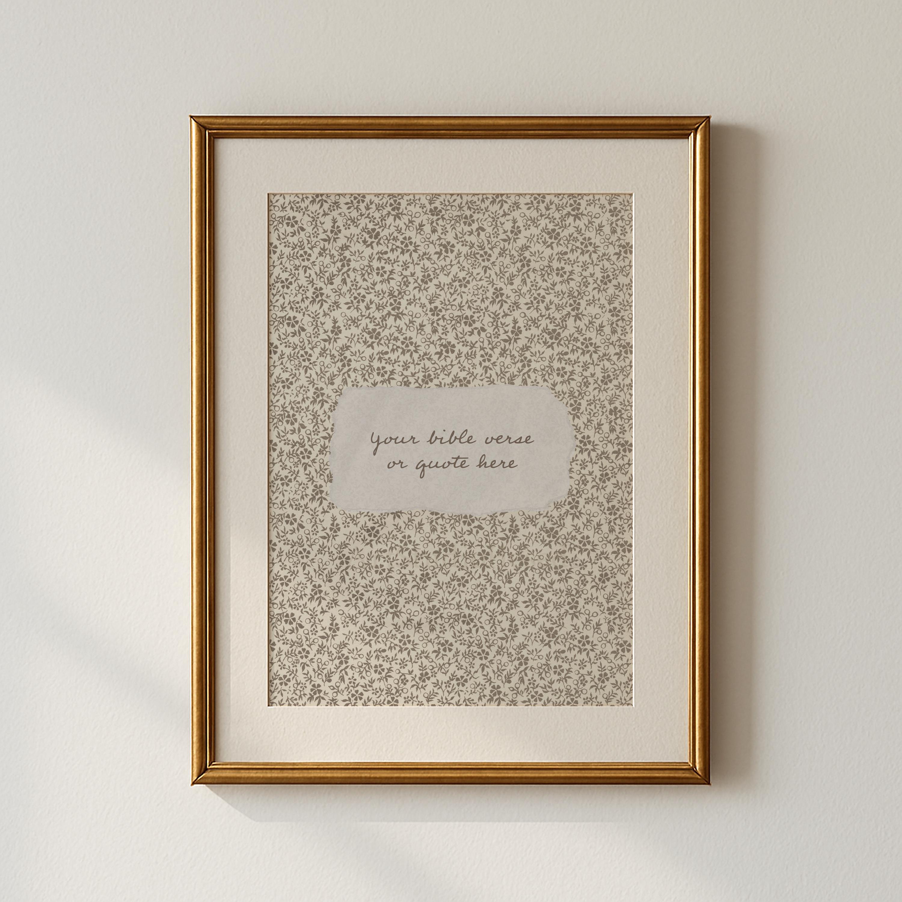 PHYSICAL PRINT Personalized Bible Verse Art: Custom Vintage Cottagecore ...