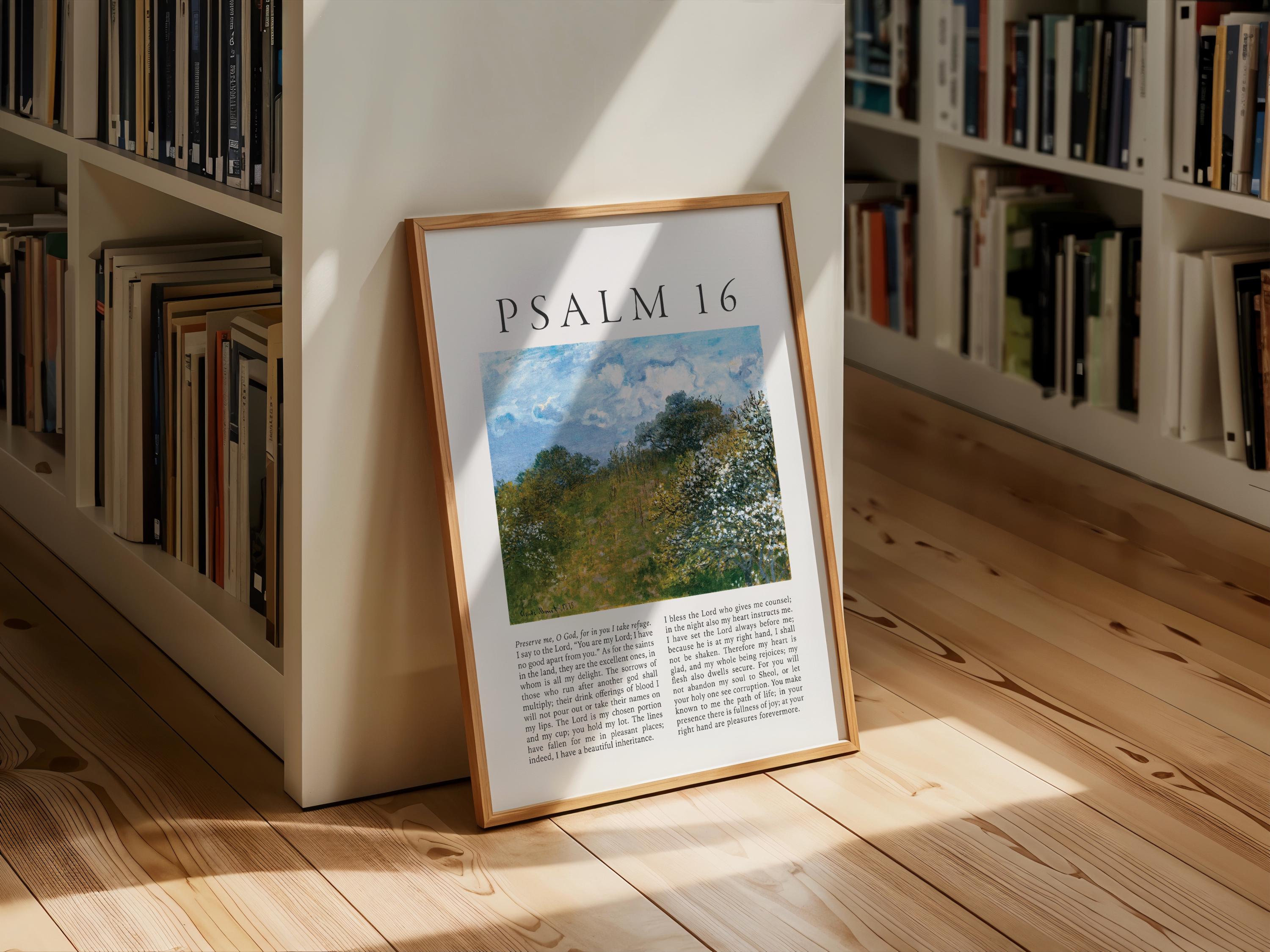 Psalm 16 Vintage Bible Verse Art Print: Christian Home Decor (digital ...