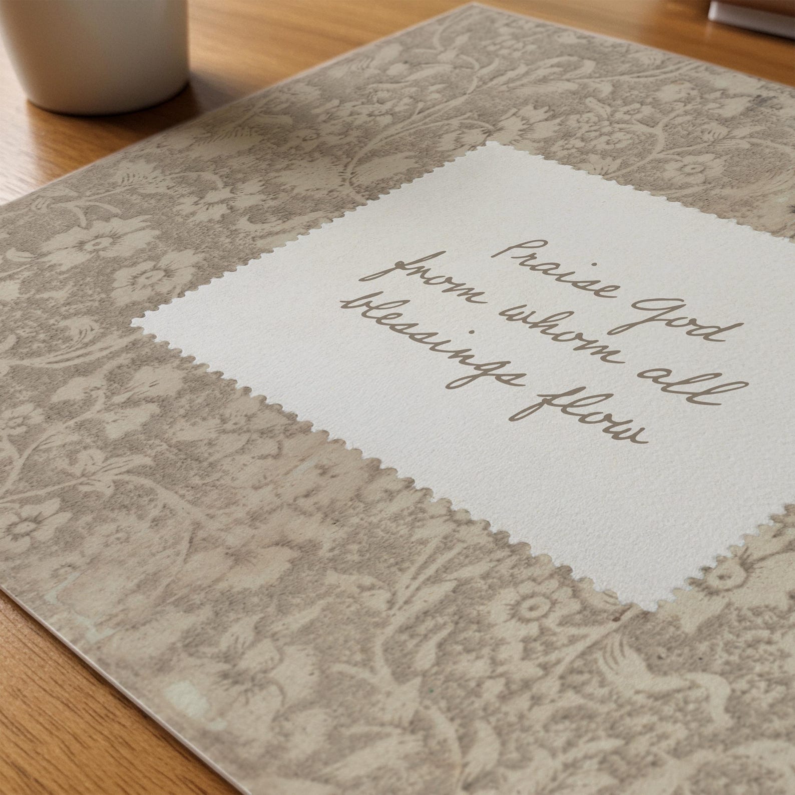 PHYSICAL PRINT Vintage Floral Christian Print: Praise God Scripture ...