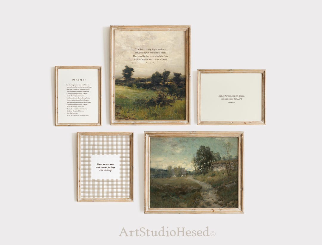 Vintage Scripture Gallery Wall Art Prints: Christian Home Decor ...
