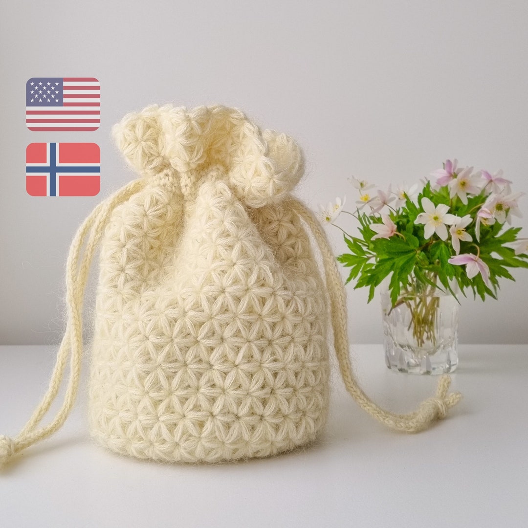 Drawstring Bag Crochet Pattern Bucket Bag Crochet Purse - Etsy