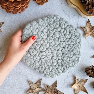 Christmas Crochet Trivet Pattern, Chunky Crochet Hot Pad, Kitchen ...