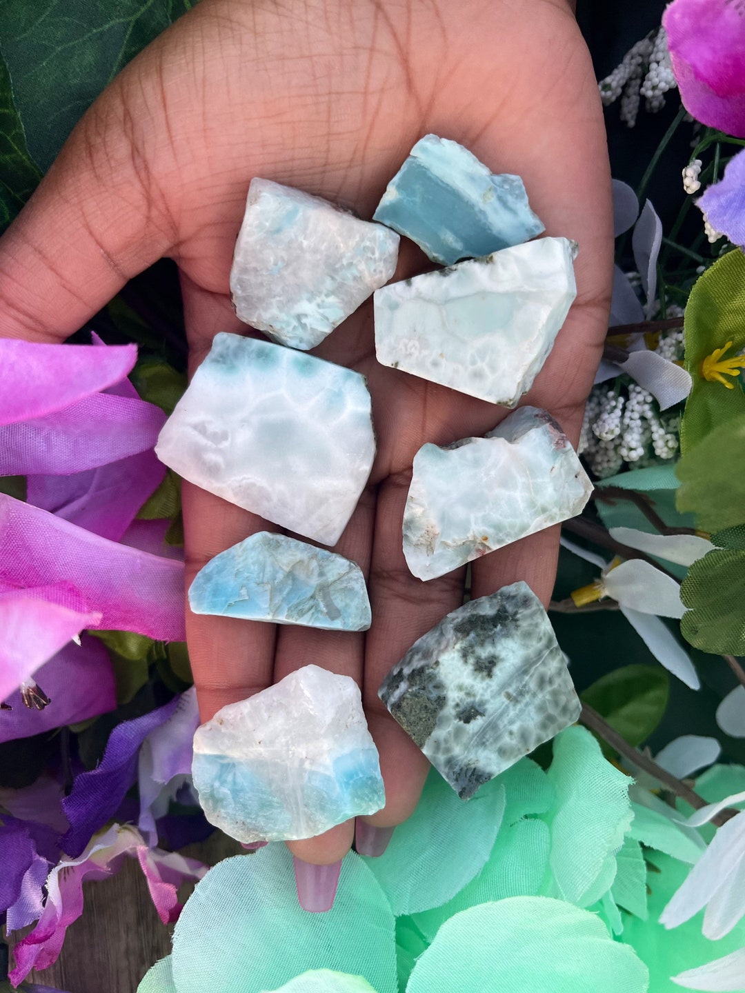 Raw Larimar Slabs | Natural Crystal Larimar Slab | Healing Crystals ...
