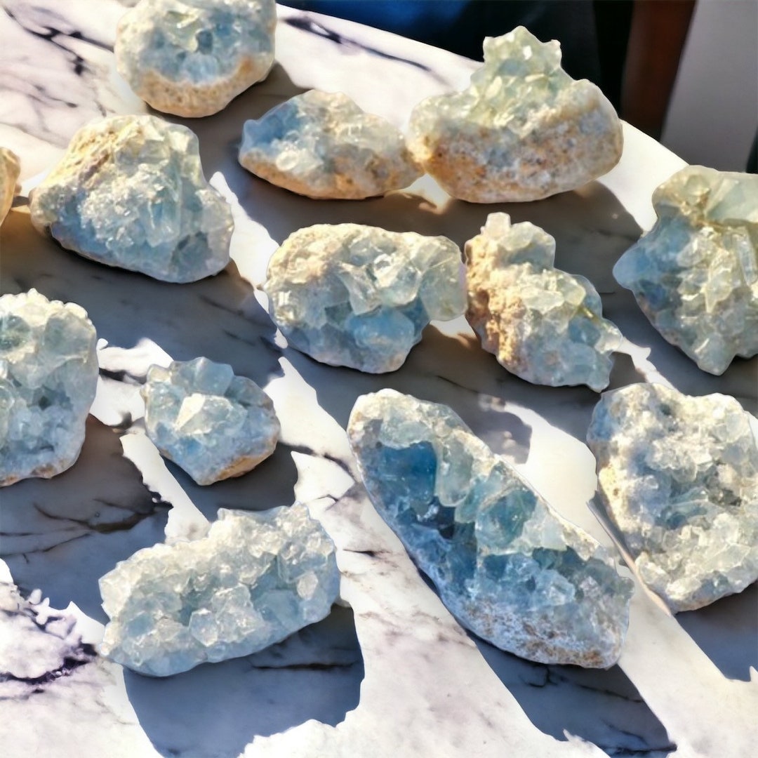 Blue Celestite | Celestite Crystal Cluster | Natural Blue Celestite ...