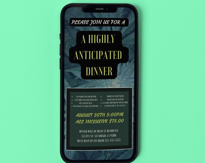 Cannabis Invitation Weed Invitation Marijuana Invitation - Etsy