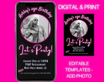 22nd Birthday Invitation - Etsy